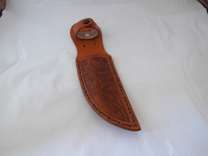 Small Custom Hand Tooled Leather Knife Sheath Made in Montana | Etsy