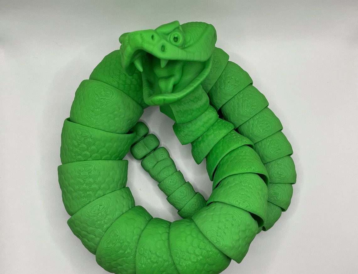 3d Printed Rattlesnake Flexi! Rattlesnake Fidget Toy, Articulated ...