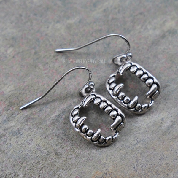 Stainless Steel Vampire Teeth Earring - Etsy