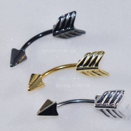 Golden Rook Piercing Arrow Curved Barbell..16g..8mm | Etsy