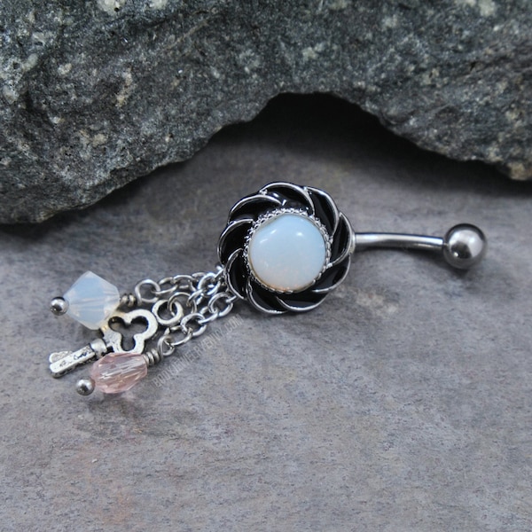 Key Belly Ring - Etsy