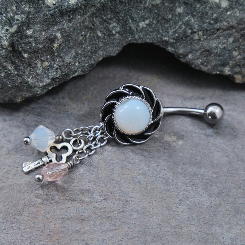 Key Belly Ring - Etsy
