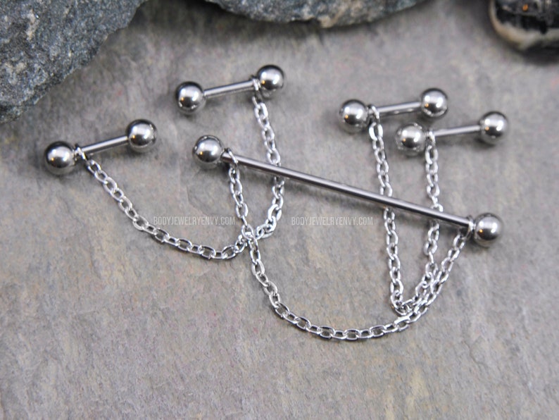 Chain Industrial Bar 16g/14g 6mm-51mm Single Long/double | Etsy