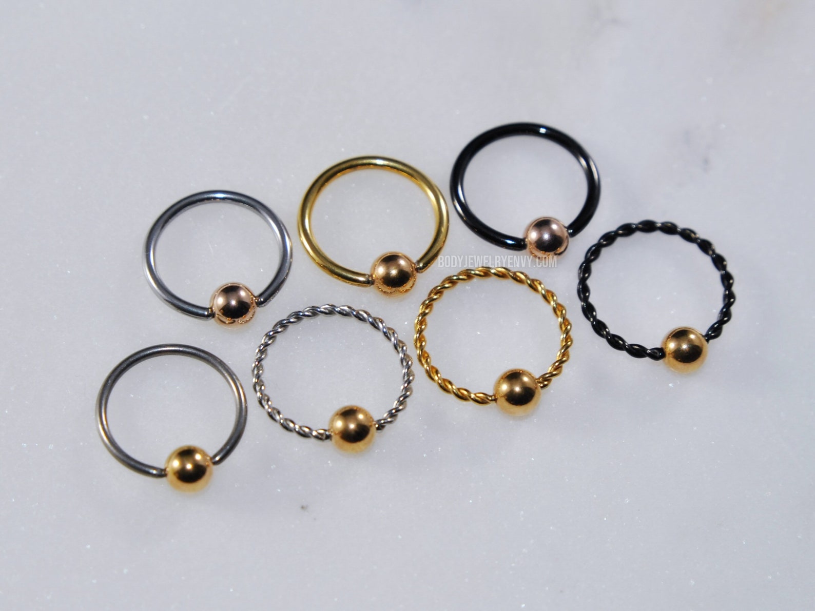 ROSE GOLD Captive Bead Ring Surgical Steel/titanium Choose - Etsy