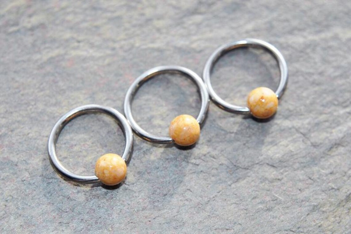 10 COLORS RIVERSTONE Captive Bead Ring Surgical | Etsy