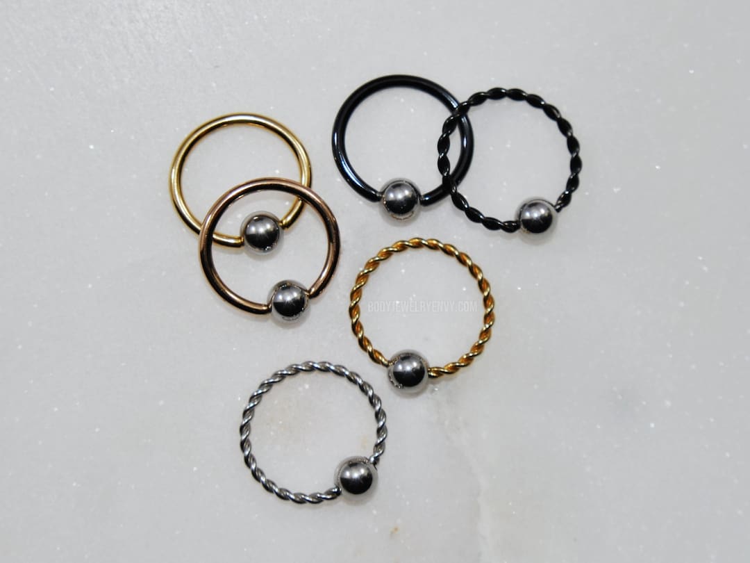 STEEL BEAD Captive Bead Ring - 316L Surgical Steel, Choose Size 20g/18g ...