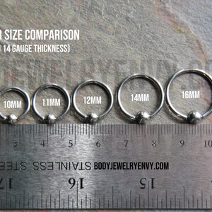 RAINBOW Captive Bead Ring - Surgical Steel/titanium - Choose Size 20g/18g/16g/14g Color Silver ...