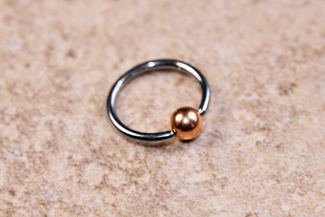 ROSE GOLD Captive Bead Ring Surgical Steel/titanium Choose - Etsy