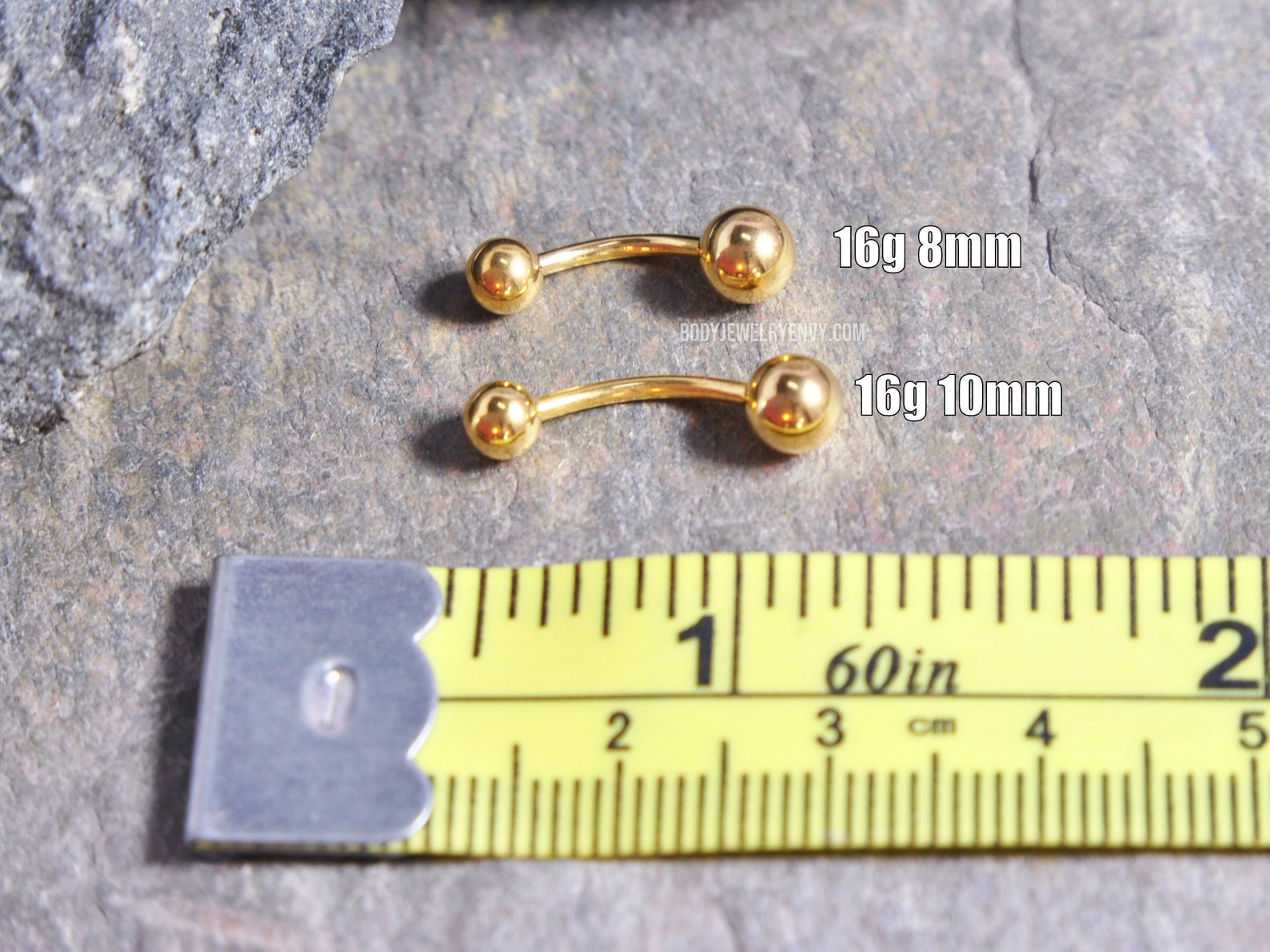 16g Mini Belly Ring, Gold IP 316L Stainless Surgical Steel 16g 6mm/8mm ...