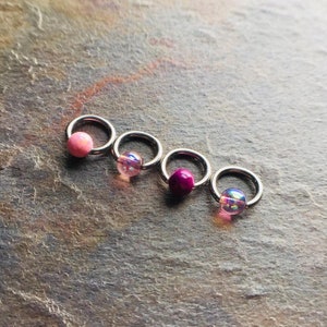 10 COLORS ~ RIVERSTONE Captive Bead Ring, Surgical Steel/titanium Size ...