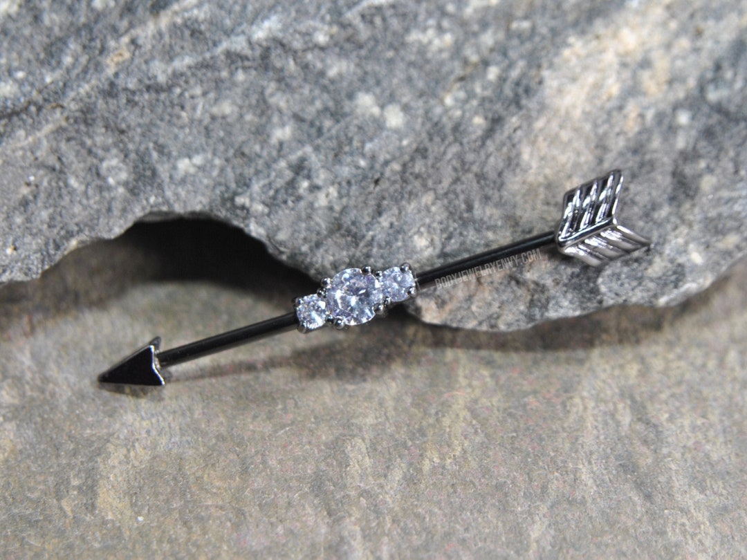 Black Arrow Industrial Bar Barbell, 14g or 16g 1-1/2" 316L Stainless ...