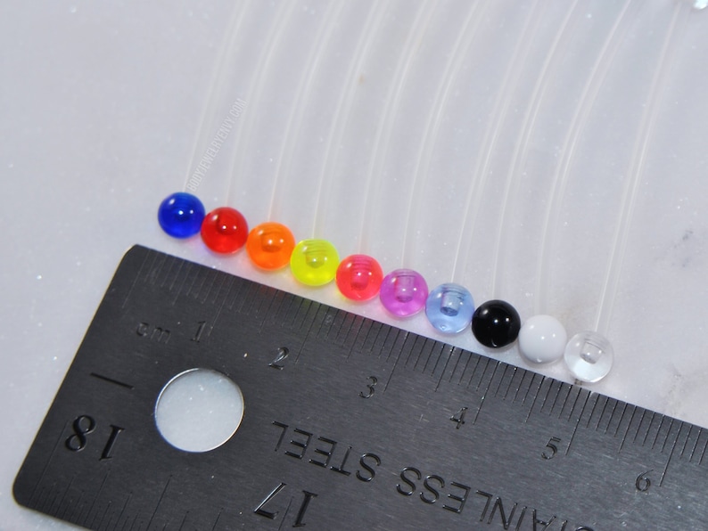 Flexible UV 14g PTFE Barbell Choose Length and Acrylic Bead | Etsy