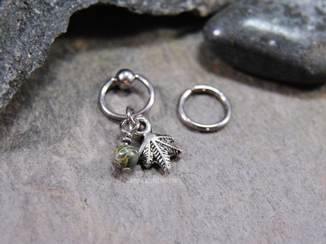Alligator Jasper Weed Cartilage Jewelry, Captive Bead Ring Cbr/bendable ...