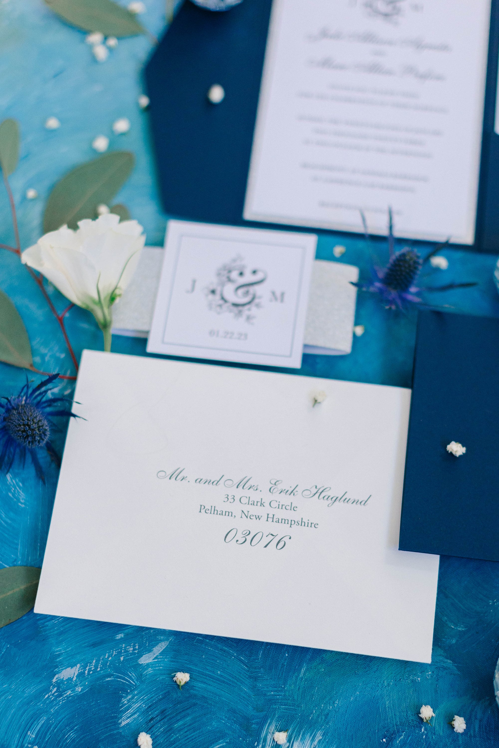 Classic Navy Pocketfolder Wedding Invitation, Formal Wedding Invite ...
