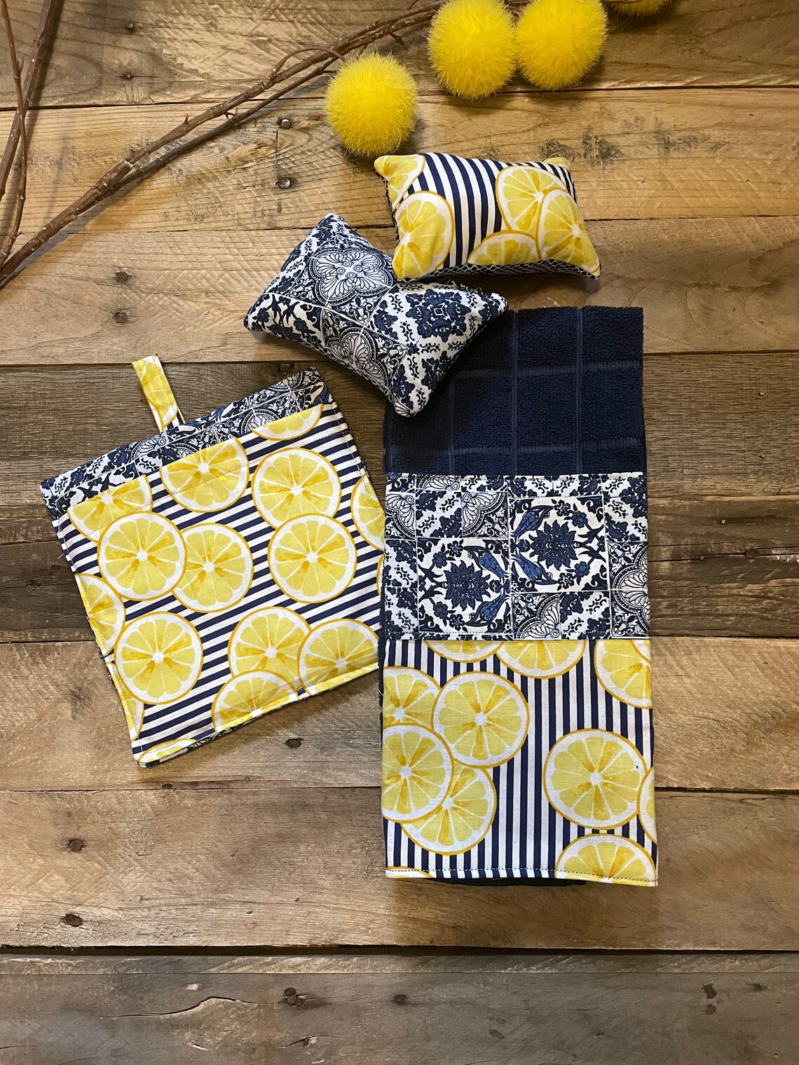 Lemon Themed 4 Piece Kitchen Gift Set. - Etsy