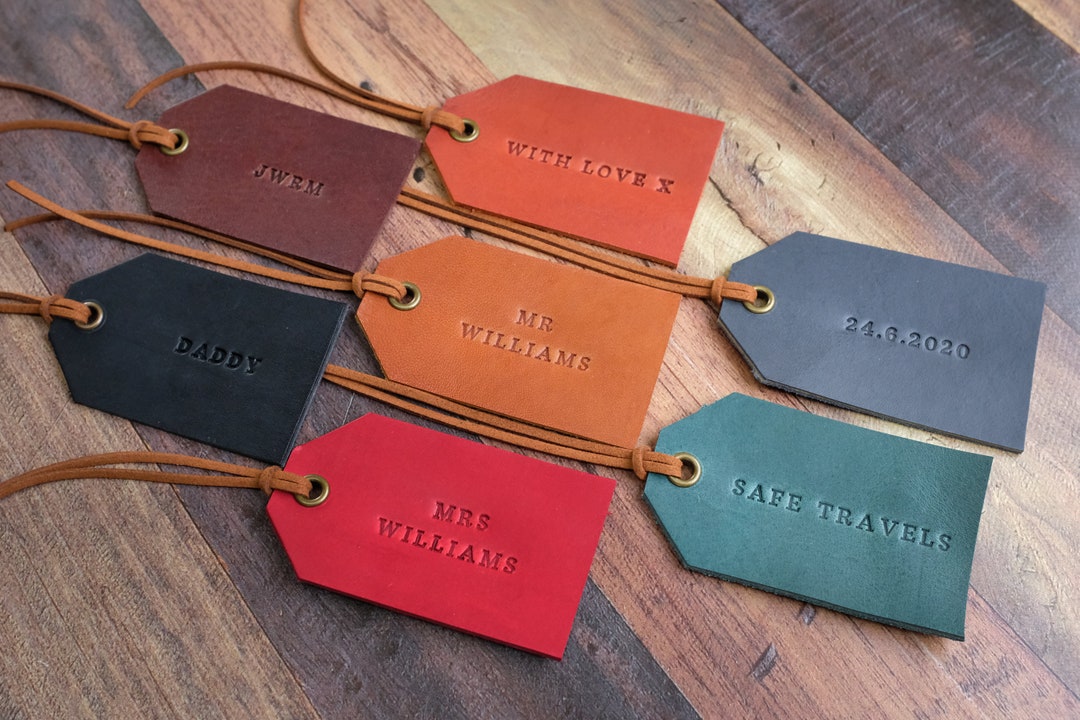 Custom Leather Gift Tag, Father's Day Gift, Personalised Graduation ...