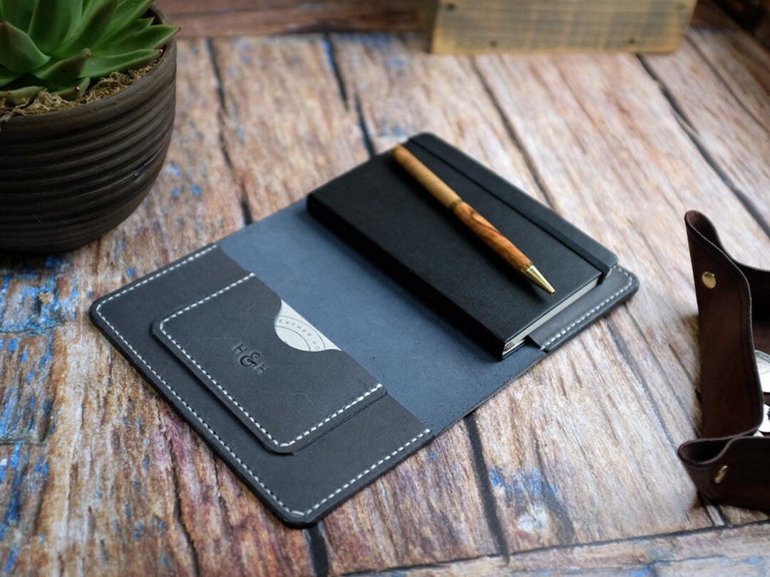 Leather Notebook Cover Tempesti Grey Leather, Grey Leather Notebook ...