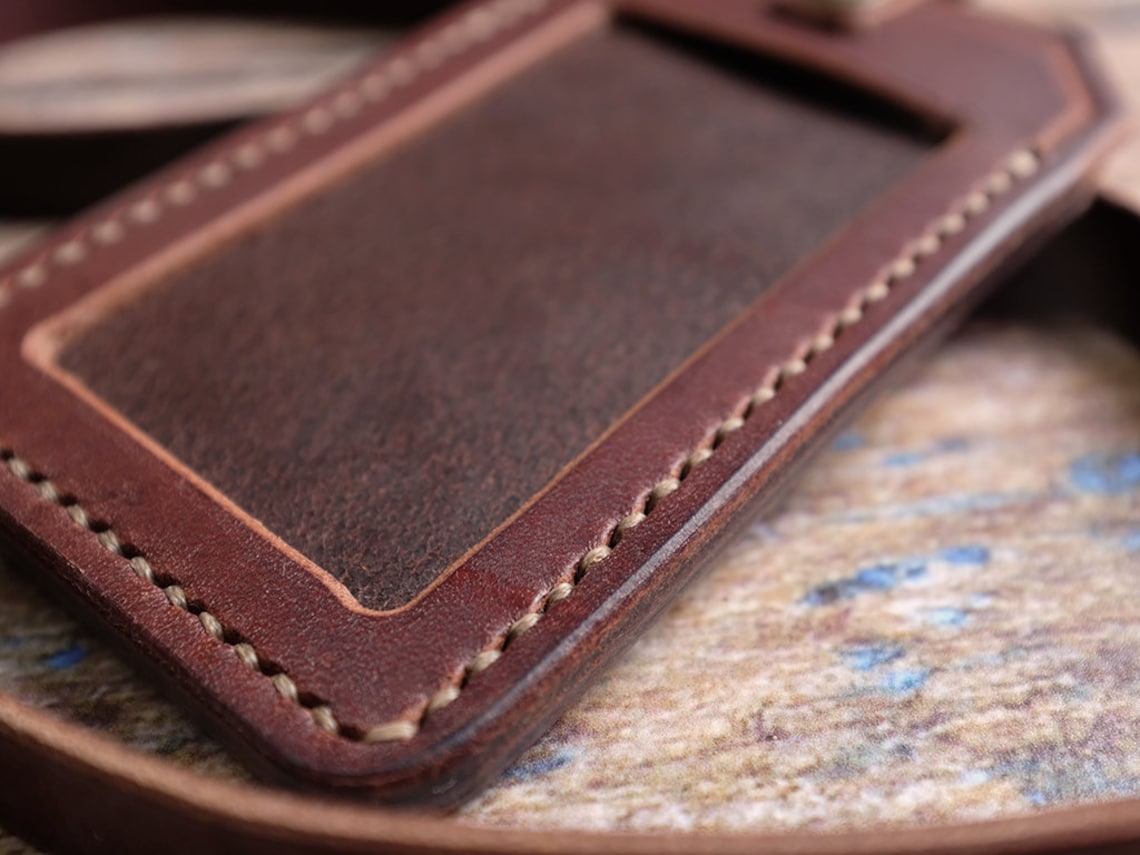 Leather ID Holder With Personalised Lanyard ID Card Holder - Etsy