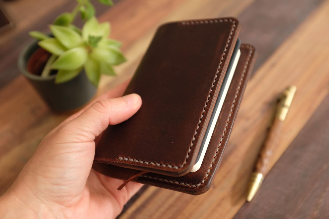 Handmade Leather A7 Pocket Journal Cover - Etsy UK