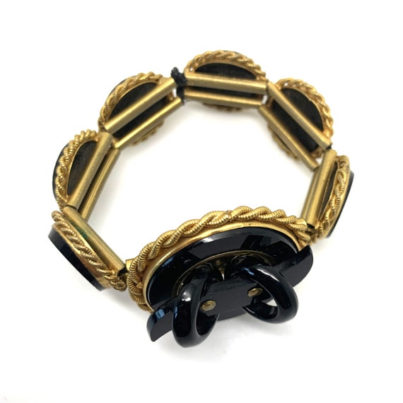 Victorian French Jet & Pinchbeck Buckle Bracelet c.18… - Gem