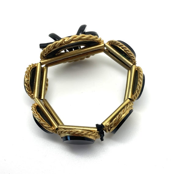 Victorian French Jet & Pinchbeck Buckle Bracelet c.18… - Gem