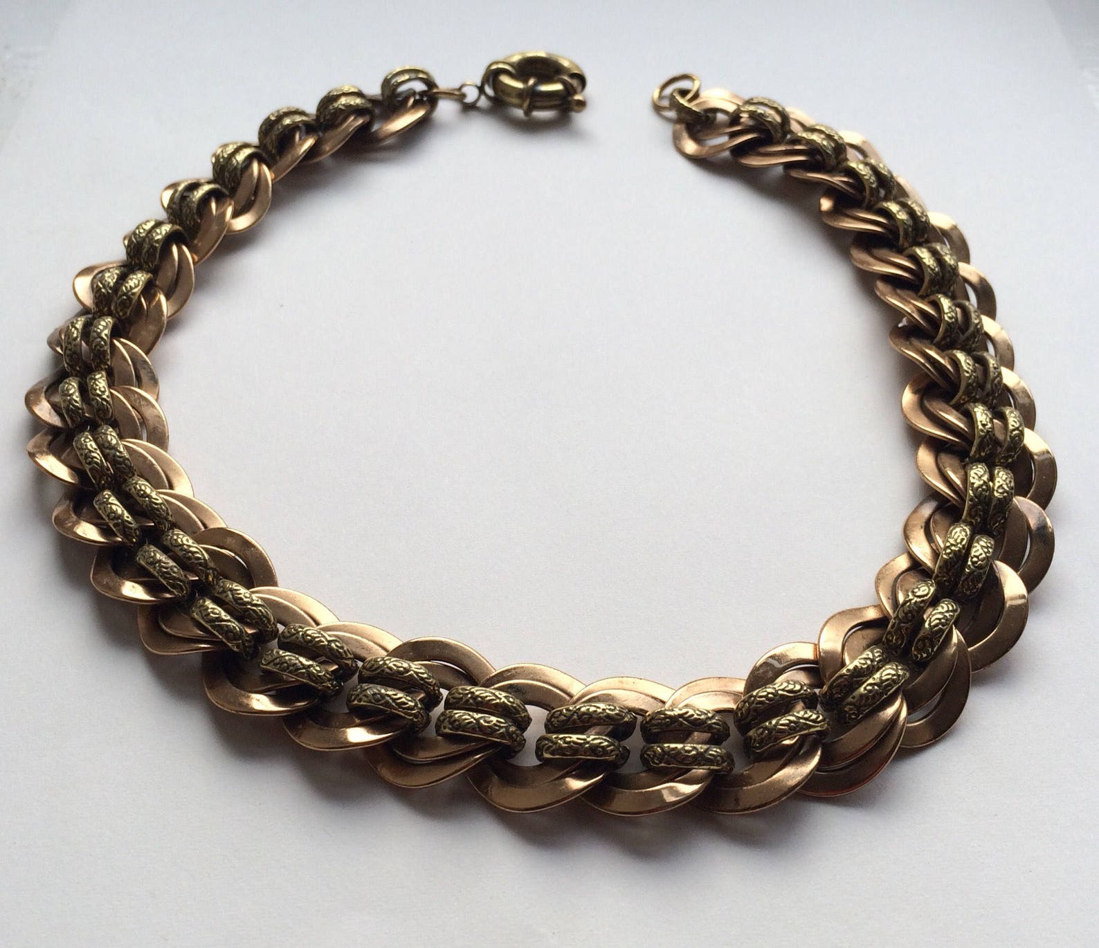 Victorian Collarette Necklace & Locket Brass Old Cut Paste - Etsy