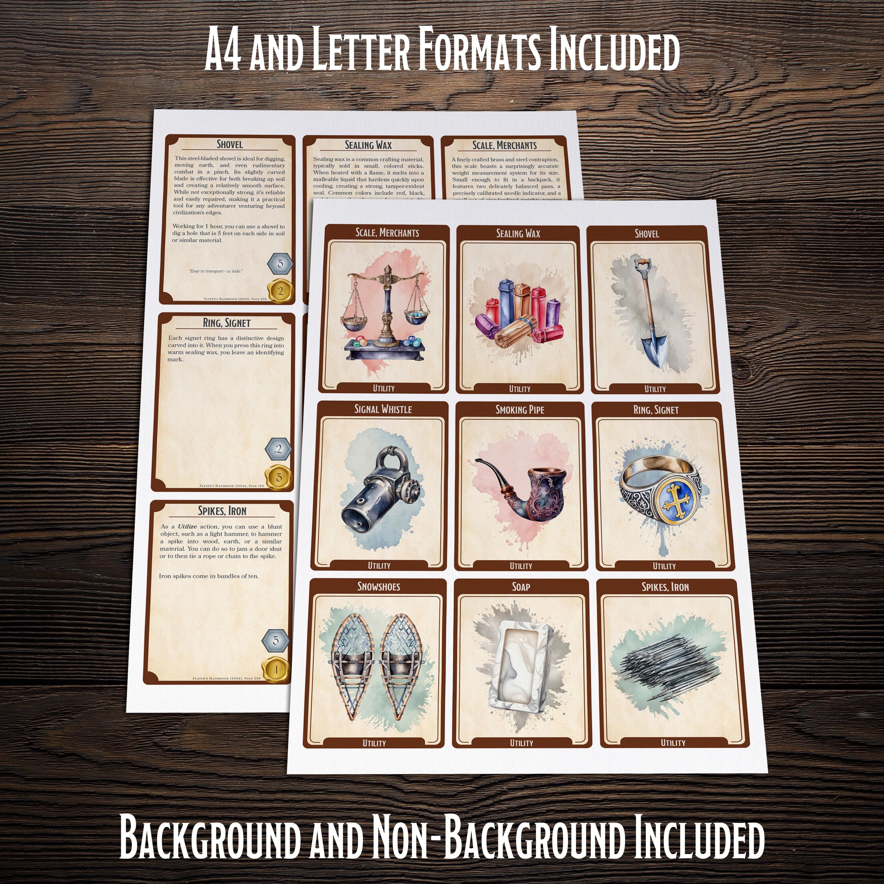 Dnd Utility Item Cards (BUNDLE) - Etsy