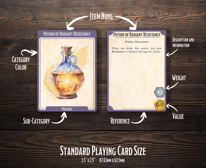 Dnd Potion Item Cards - Etsy