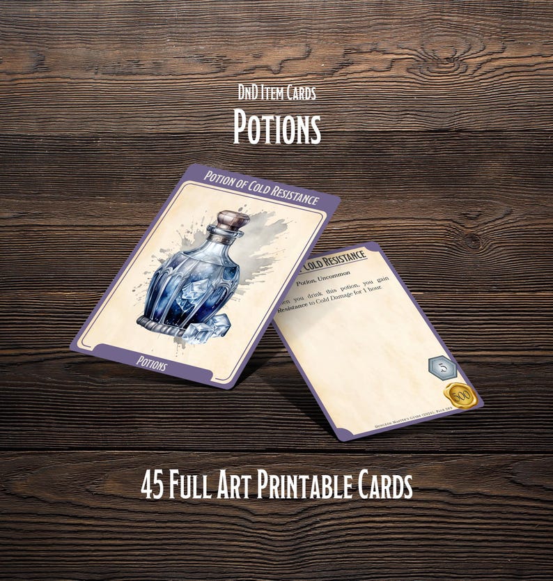 Dnd Potion Item Cards - Etsy