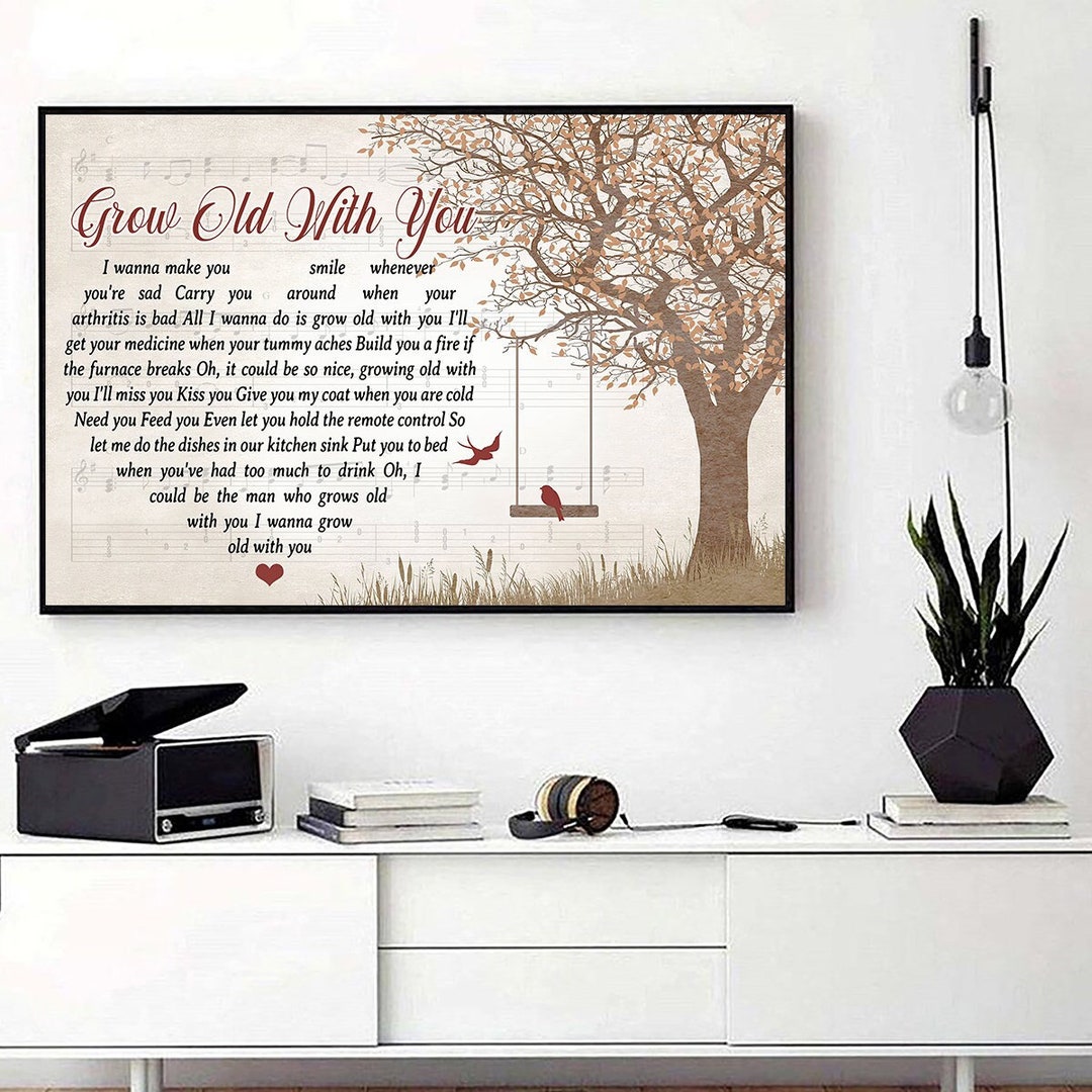 Adam Sandler Grow Old With You Lyrics Poster the Wedding - Etsy