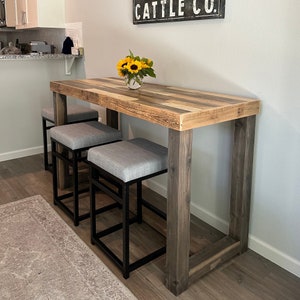 Counter Height Table in Natural Finish | Hundreds of Dimensions | Wheel ...