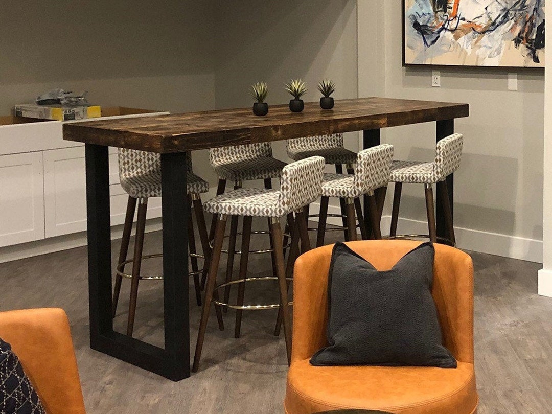 Bar Table With Metal Legs in Provincial Finish | 100+ Dimensions ...