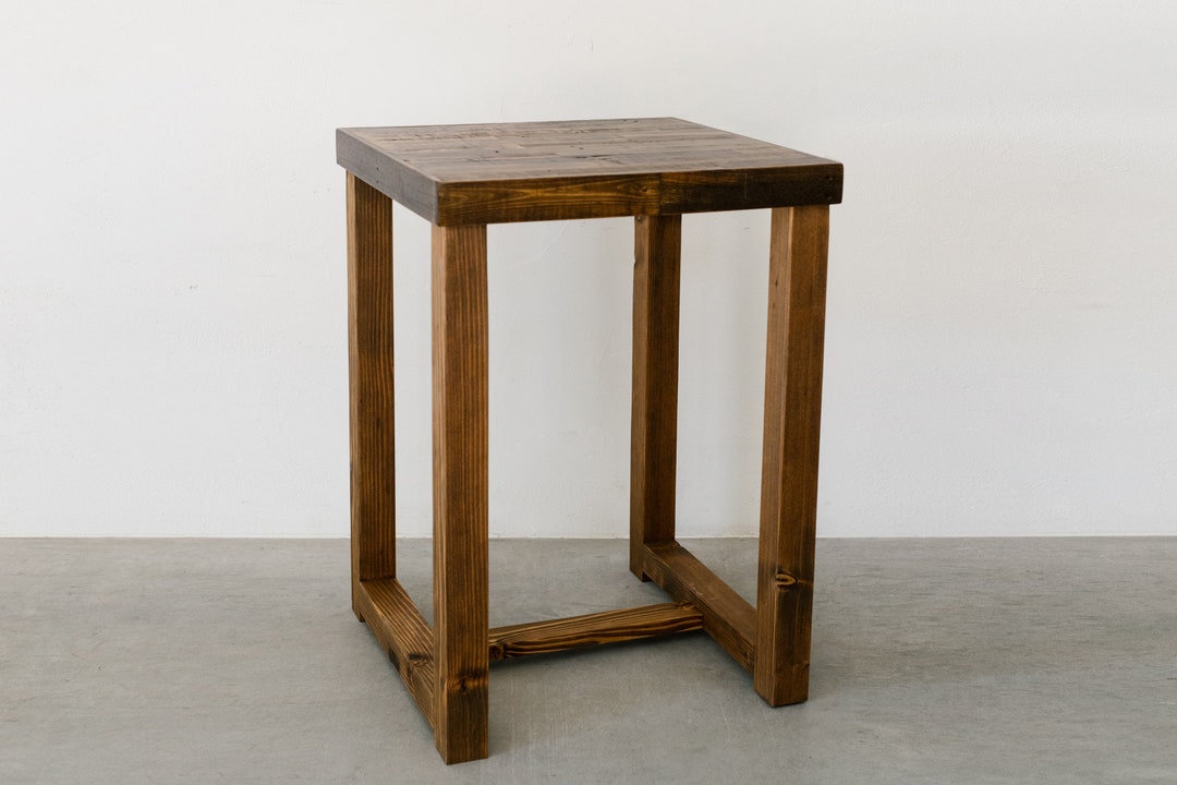Reclaimed Wood High Top Cocktail Bar Table Restaurant Breakfast Small ...