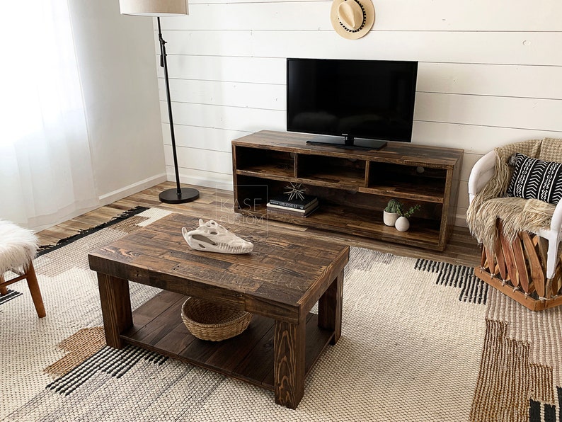 Reclaimed Wood Media Unit in Natural TV Stand Entertainment - Etsy