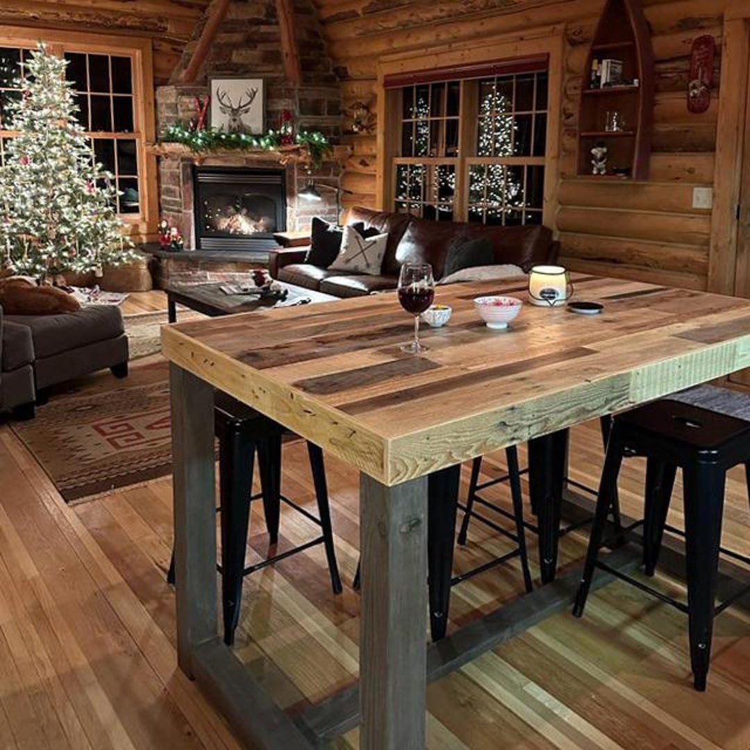 Counter or Bar Height Table in Natural Finish | Hundreds of Dimensions ...