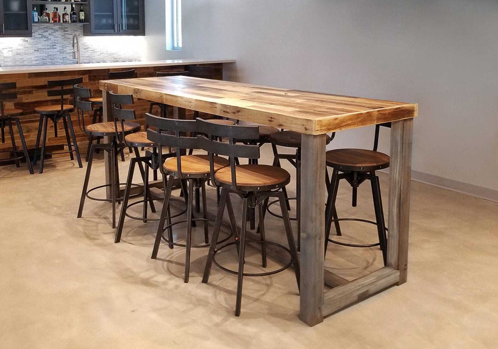 Bar Table in Natural Finish | Rustic Design | 300+ Dimensions | Dining ...