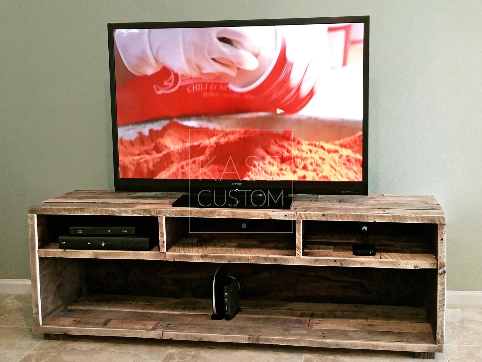 Reclaimed Wood Media Unit in Natural TV Stand Entertainment - Etsy