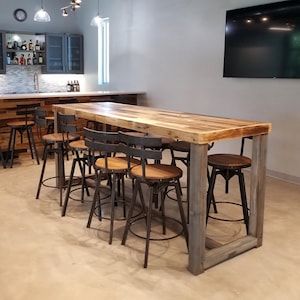Basement Bar Table in Natural Finish | Hundreds of Sizes | Dining or ...