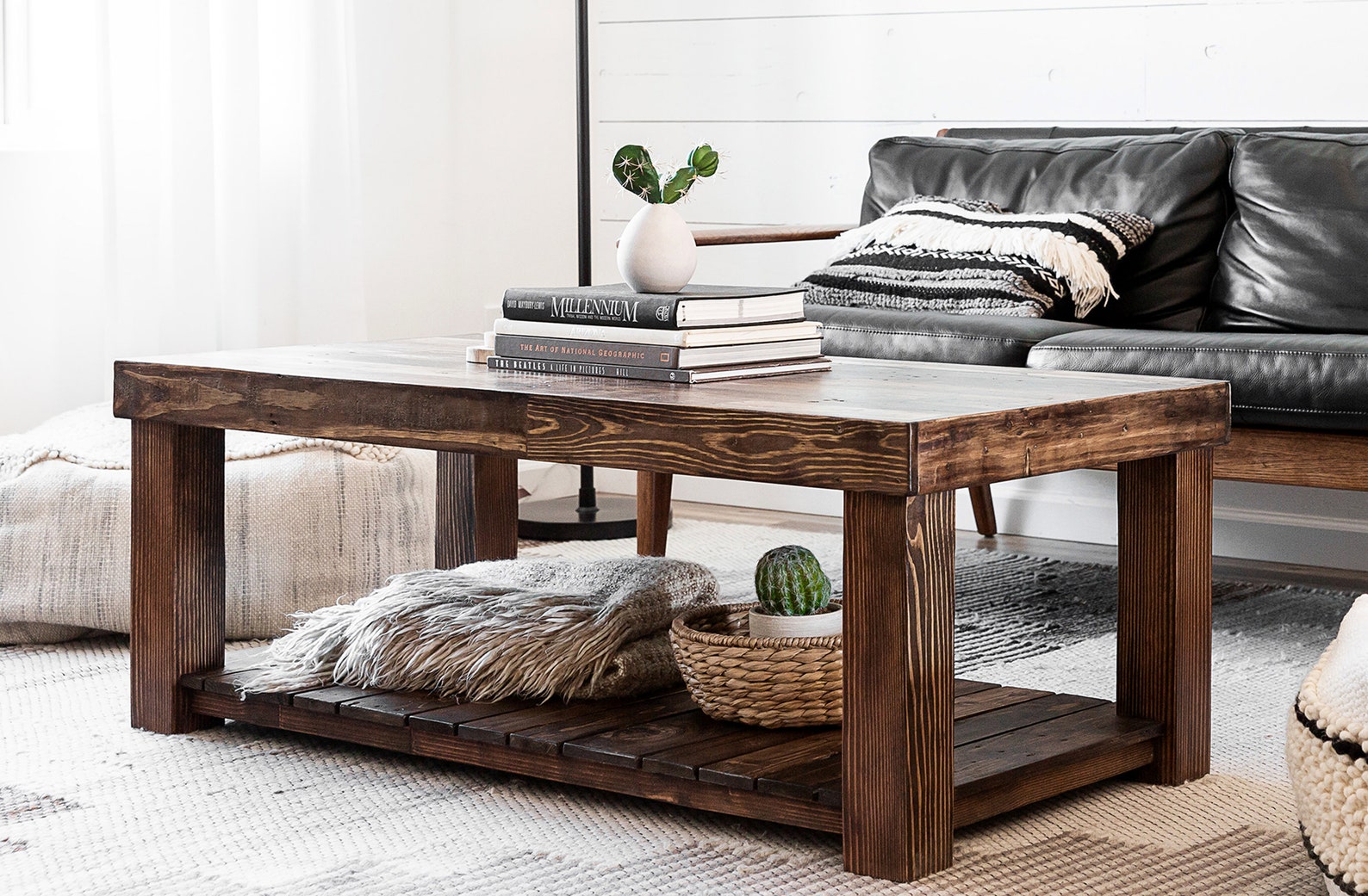 Square Coffee Table in Natural, Provincial or Espresso Finish Color ...