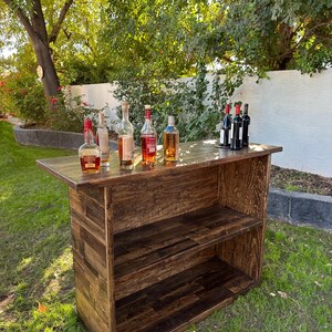 Wood Home Pub Bar Host Stand Reception Desk in Natural, Provincial or ...