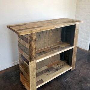 Wood Home Pub Bar Host Stand Reception Desk in Natural, Provincial or ...