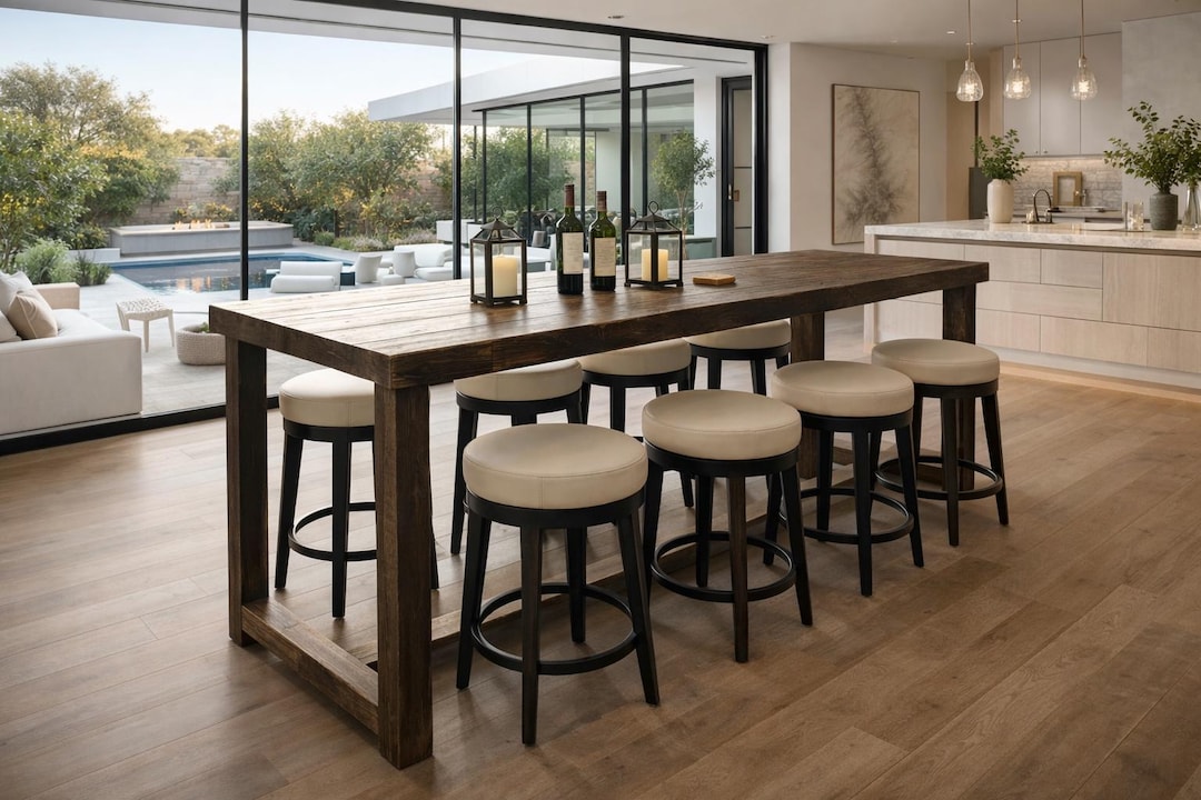 Reclaimed Wood Bar Height Table | Kitchen Island Table | Custom Height ...