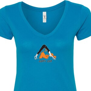 Copy Cat Ladies Yoga V-neck Tee Shirt = COPYCAT-N1540 - Etsy