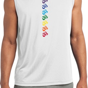 Chakras OMS Men's Sleeveless Moisture Wicking Tee T-shirt = ST352 ...