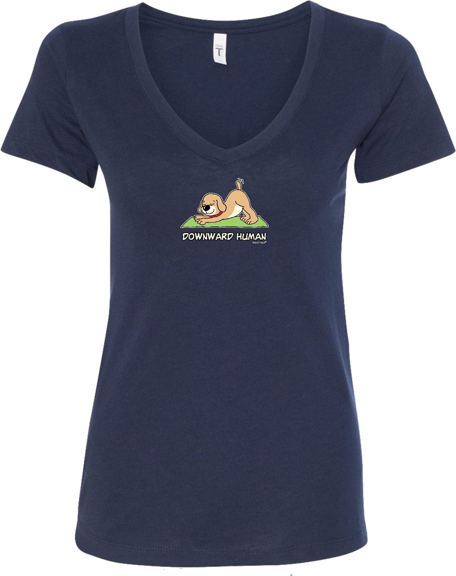 Downward Human Ladies Yoga V-neck Tee Shirt = DHUMAN-N1540 - Etsy