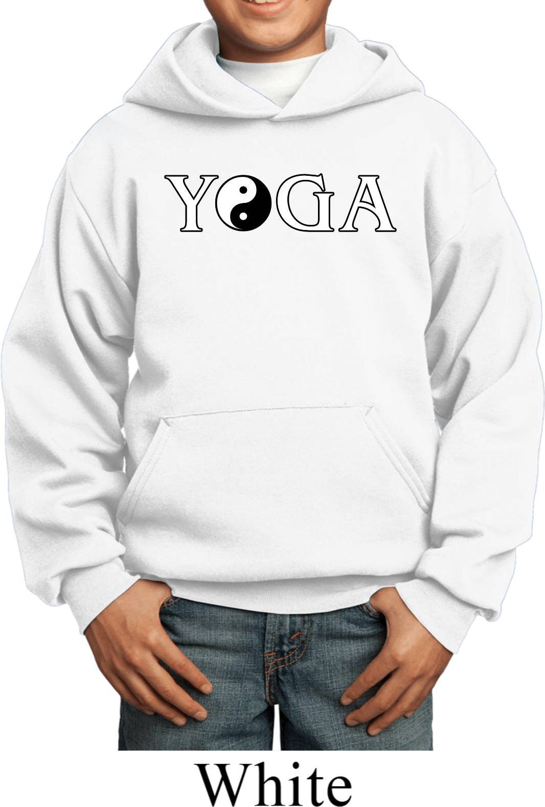 Yin Yang Yoga Text Kid's Yoga Hoodie - PC90YH-YYTEXT - Etsy