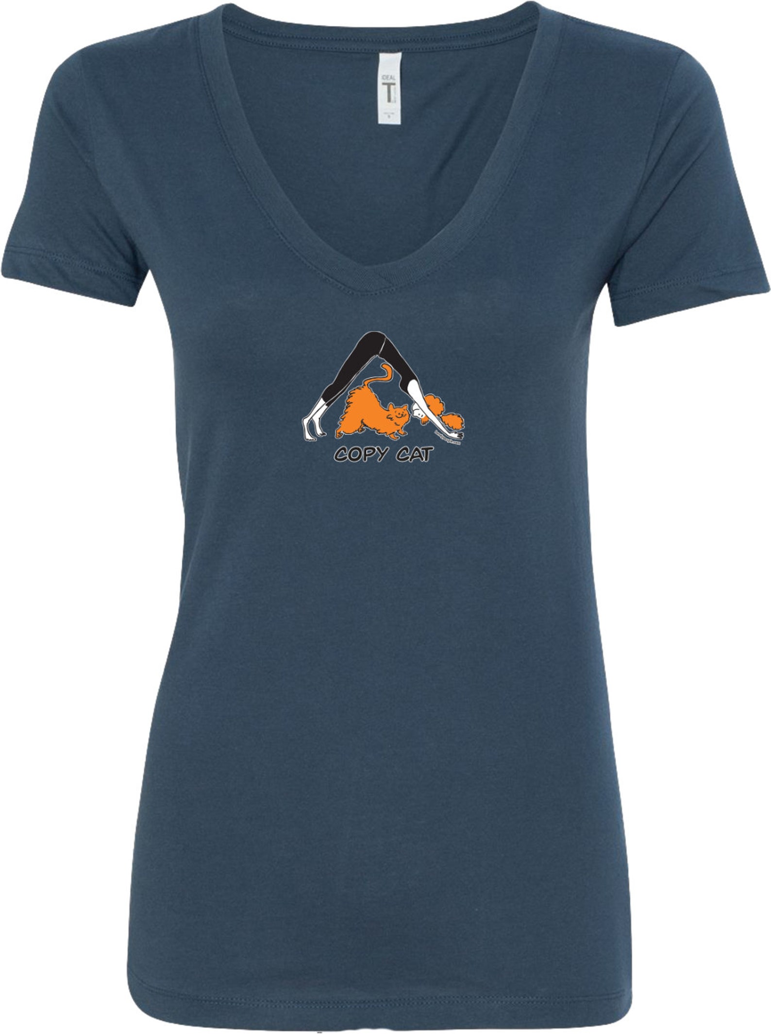 Copy Cat Ladies Yoga V-neck Tee Shirt = COPYCAT-N1540 - Etsy