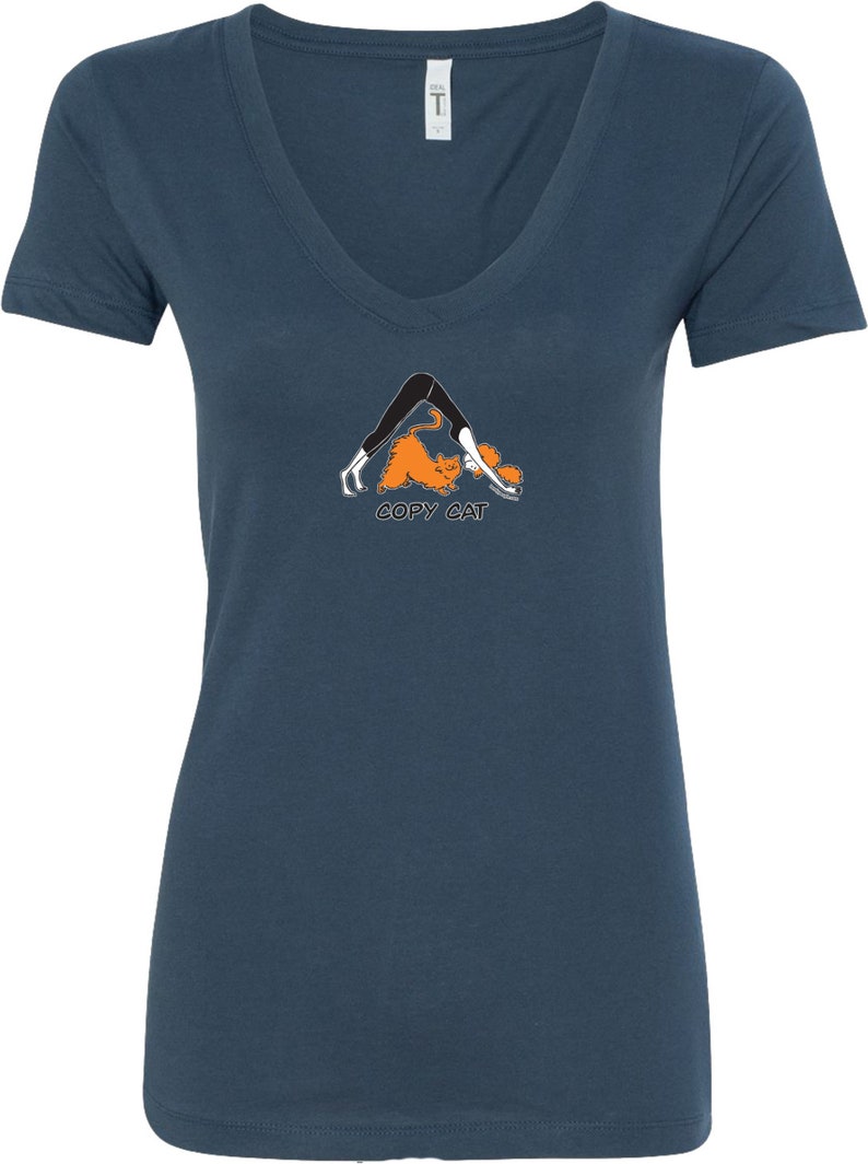 Copy Cat Ladies Yoga V-neck Tee Shirt = COPYCAT-N1540 - Etsy