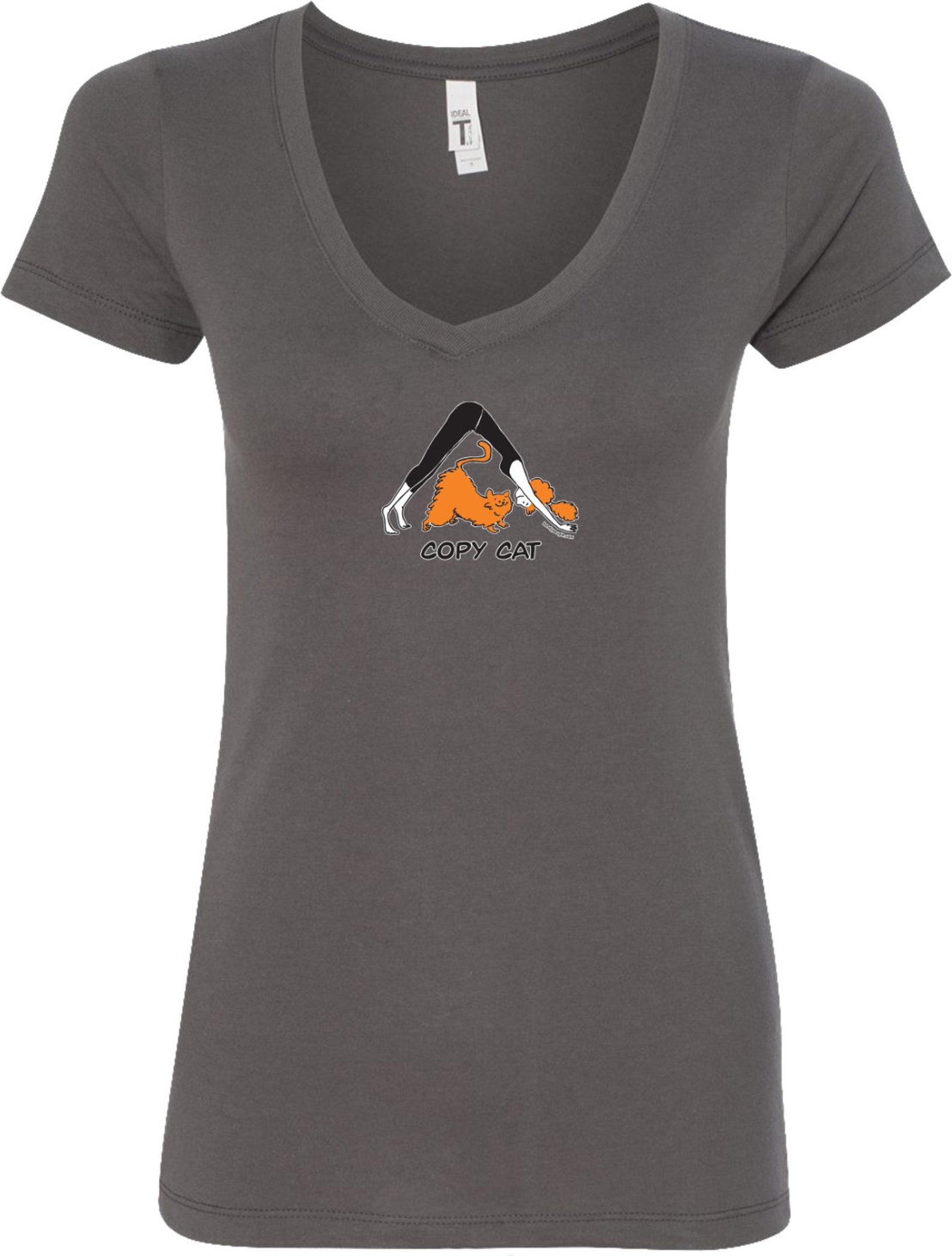 Copy Cat Ladies Yoga V-neck Tee Shirt = COPYCAT-N1540 - Etsy