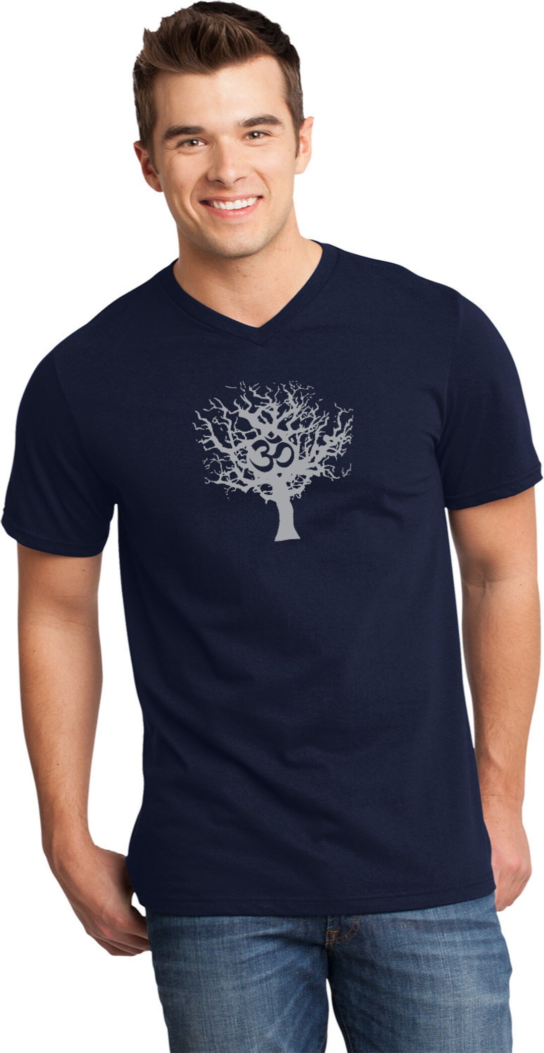 Grey Tree of Life Men's Yoga Very Important Tee V-neck Shirt = GREYTREE ...